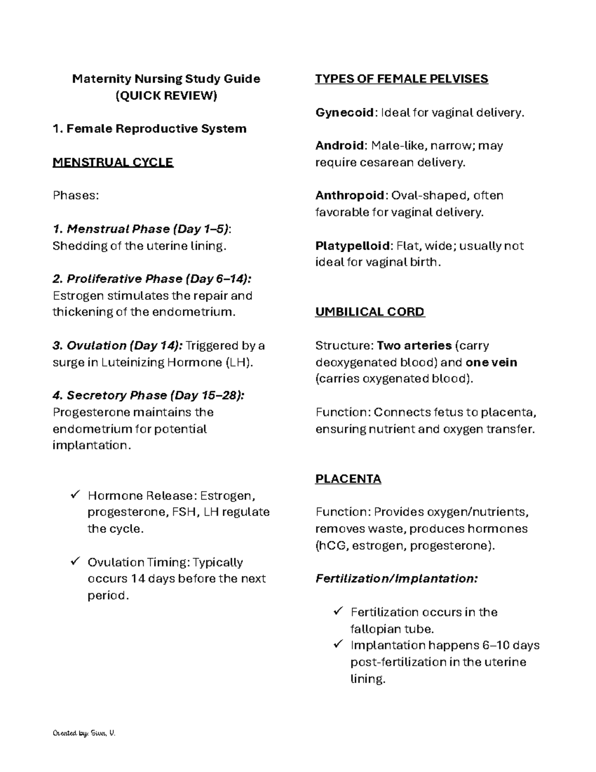 MCN Reviewer PDF - Maternal - Maternity Nursing Study Guide (QUICK ...