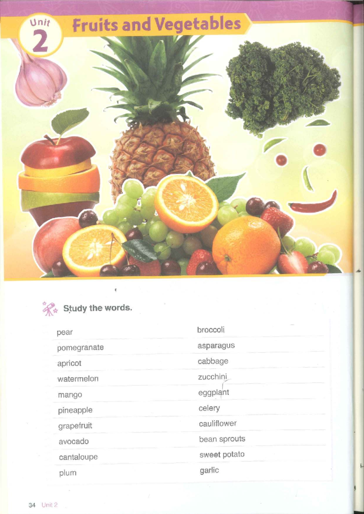 Unit 2 Fruits and Vegetables Study Guide and Word Review - Studocu