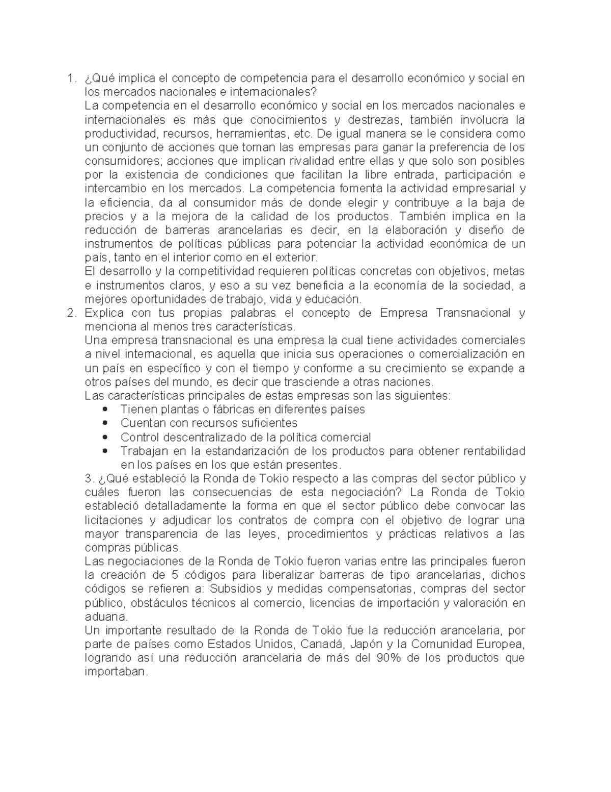 Competencia y Desarrollo Económico en Mercados Internacionales ...