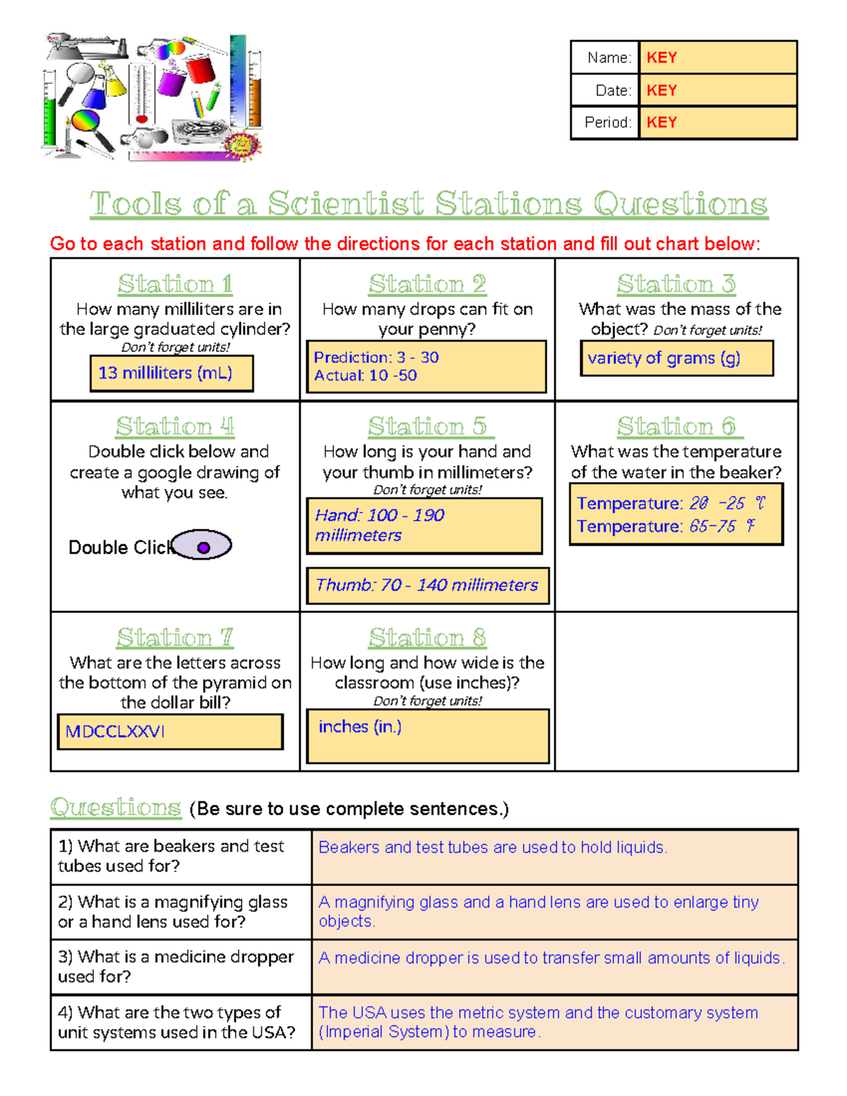 Science Tools Exploration Stations: Activity Guide - Studocu