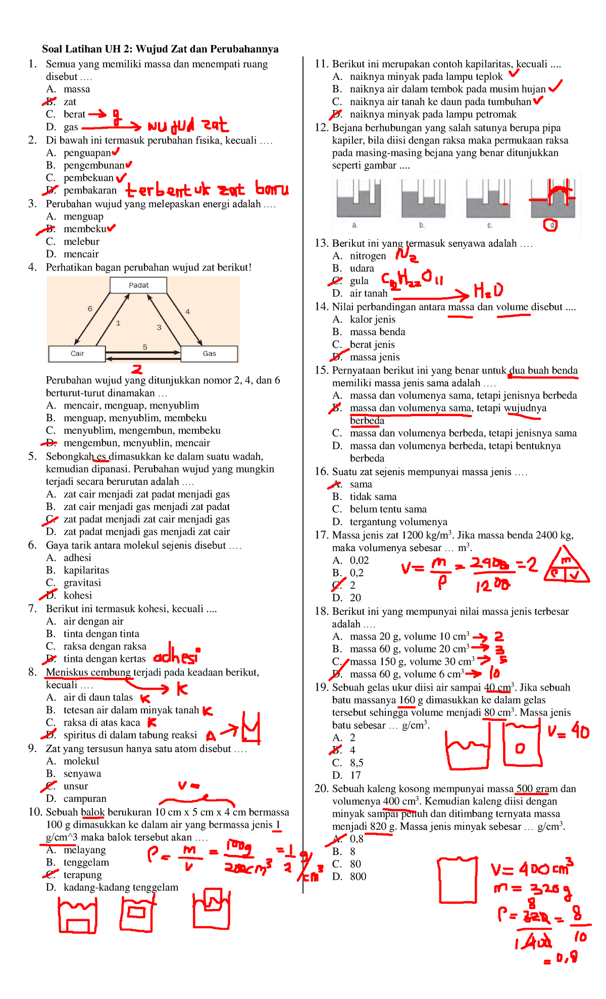 Soal Latihan UH 2: Wujud Zat dan Perubahannya - Studocu