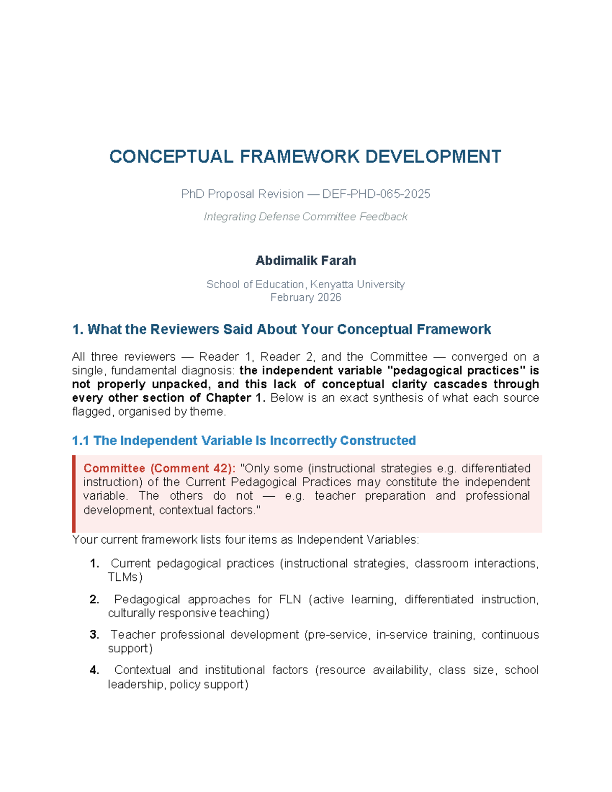 PhD Proposal Revision: Conceptual Framework Development for FLN ...