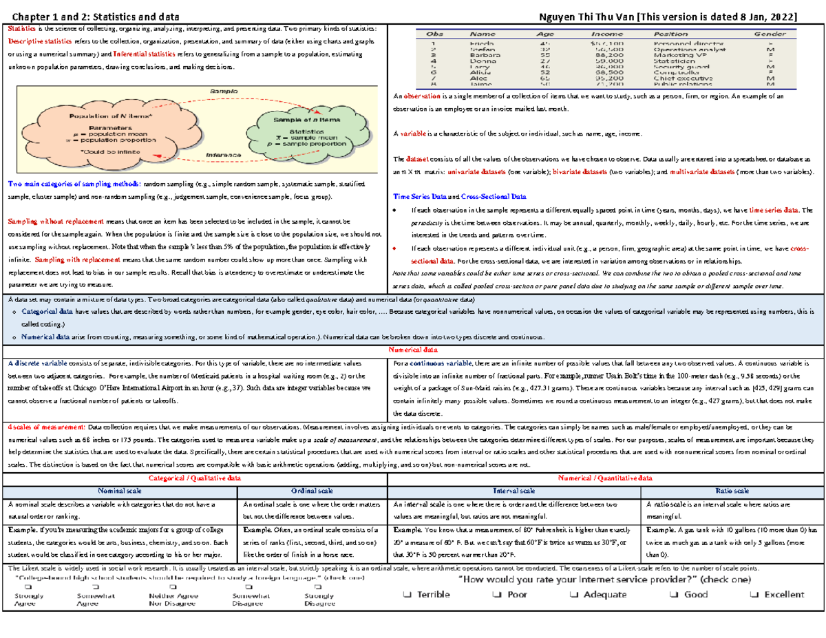 Chapter 1 & 2: Statistical Methods & Data Collection in Statistics ...