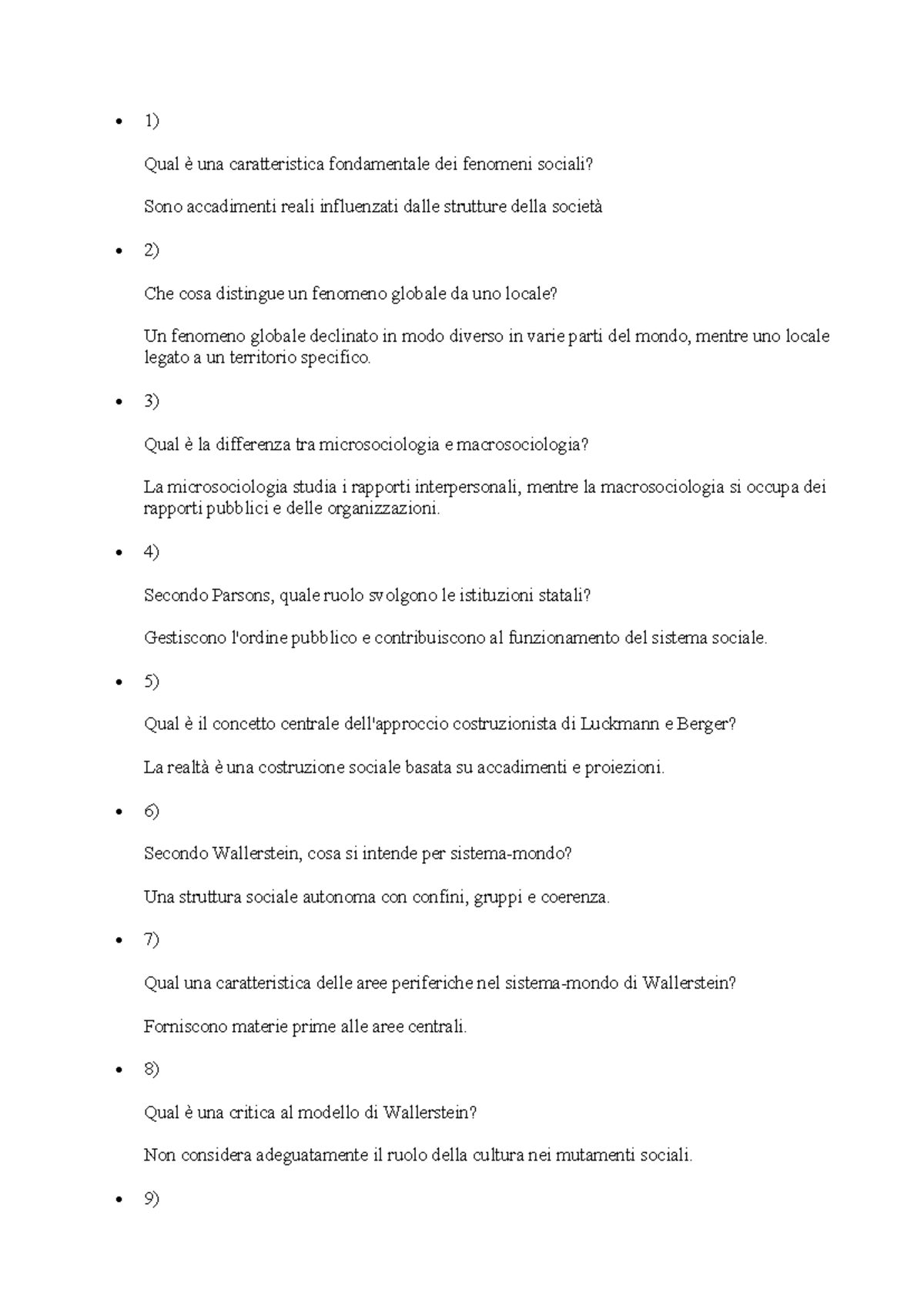 Test di Autovalutazione: Sociologia delle Migrazioni (Sociologia) - Studocu