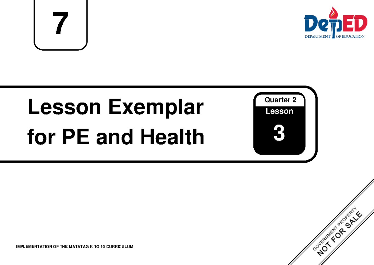 Q2 LE PE and Health 7: Lesson 3 Exemplar on Invasion Games - Studocu
