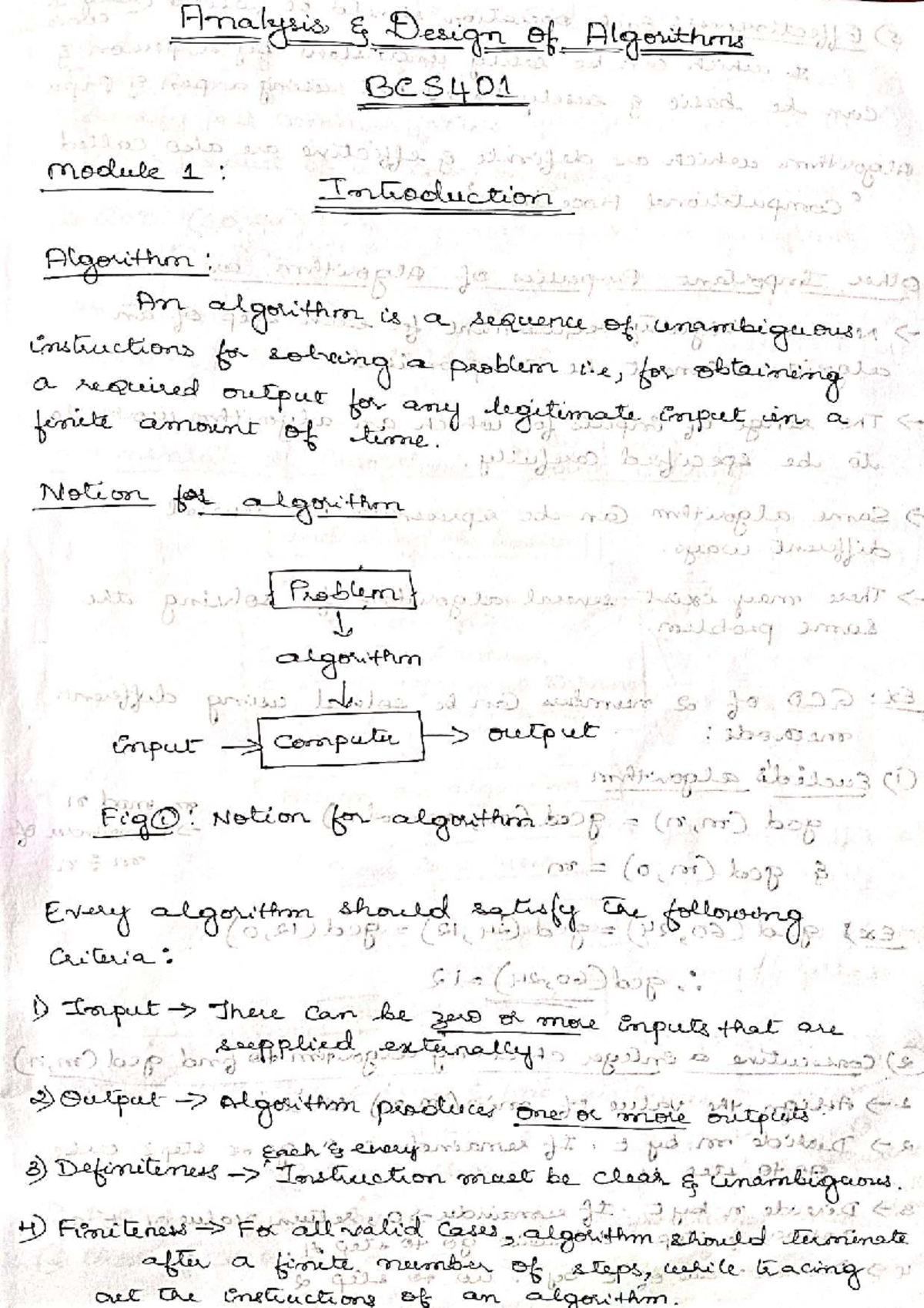 ADA Module 1: Analysis and Design of Algorithms (BCS401) - Studocu