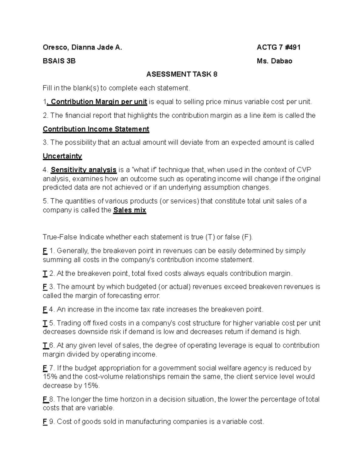 Assessment task 8 Actg7 - Oresco, Dianna Jade A. ACTG 7 # BSAIS 3B Ms ...