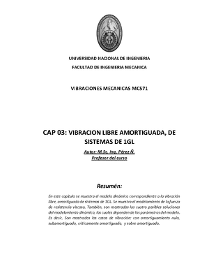 Problemas - Excitacion DE BASE Y Rotores - UNIVERSIDAD NACIONAL DE ...