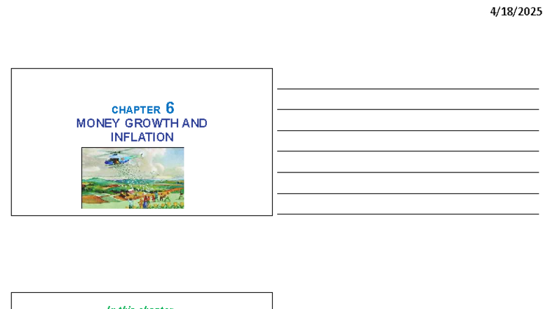 CHAPTER 6: MONEY GROWTH AND INFLATION - Key Concepts and Insights - Studocu
