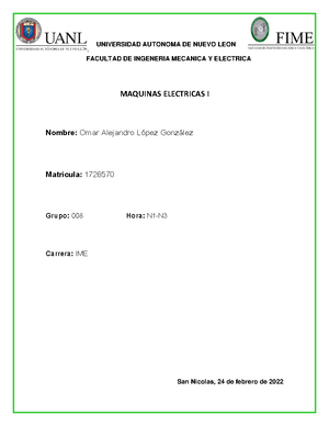 Practica 4 - Laboratorio Maquinas Electricas FIME - UNIVERSIDAD AUTONOMA DE NUEVO LEON FACULTAD ...