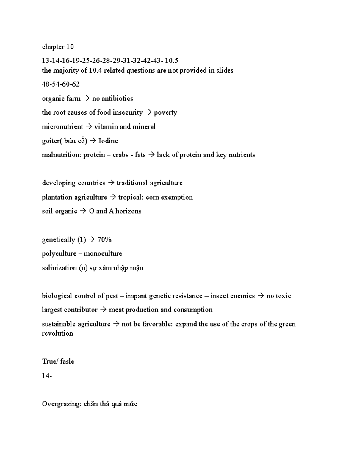 TỔNG HỢP LƯU Ý - This is the overview of requirements - chapter 10 ...