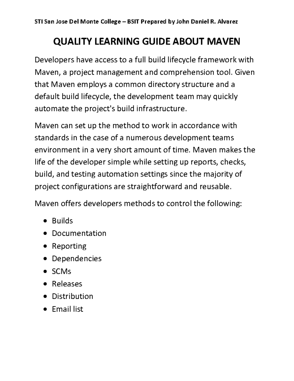 Quality Learning Guide About Maven - QUALITY LEARNING GUIDE ABOUT MAVEN ...