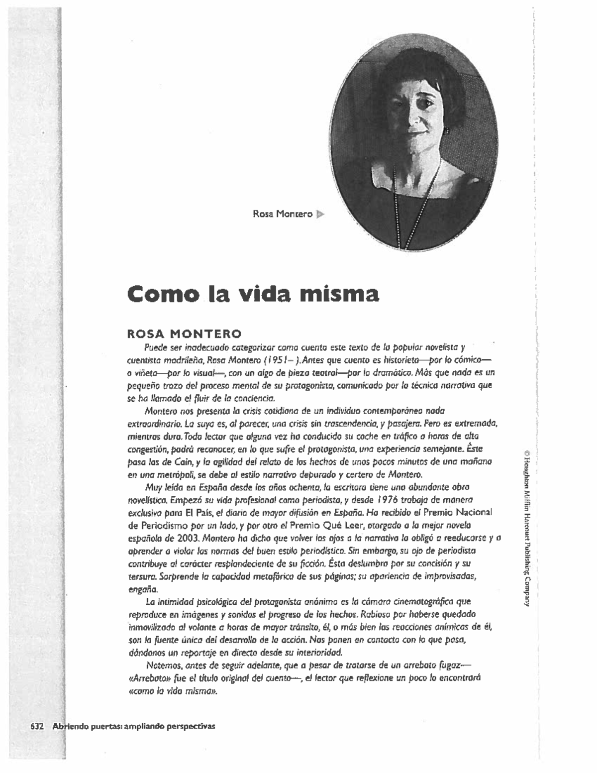 Como la vida misma: Análisis de la obra de Rosa Montero - Studocu