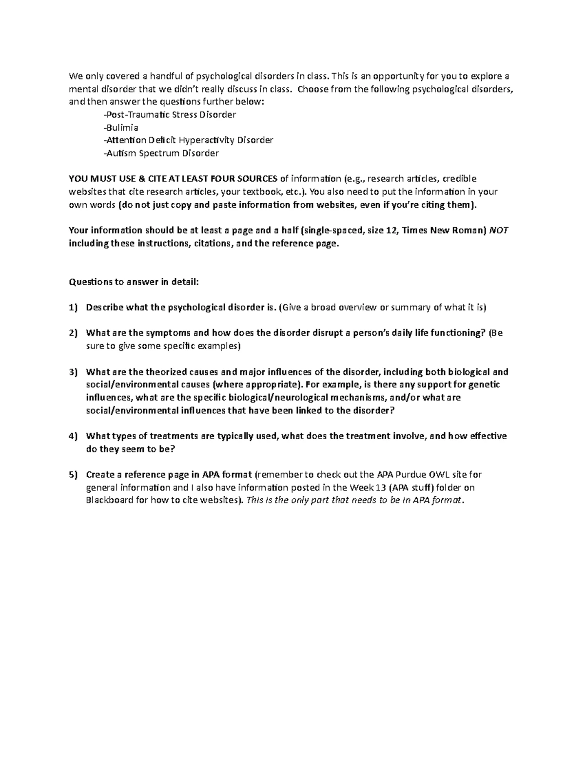 Abnormal Psychology Case Study: Fictional Character Analysis (Summer ...