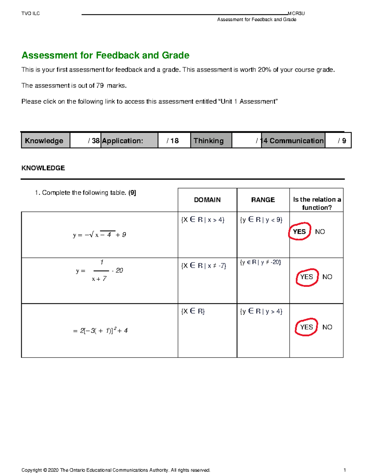 670404237-Math-Unit-One-Assesment - Assessment for Feedback and Grade ...