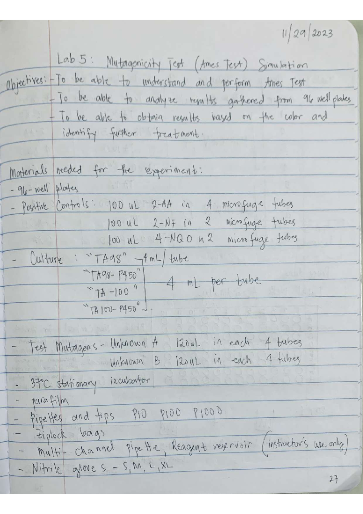 Lab 5: Ames Test Pre-Lab Preparation Guide - Studocu