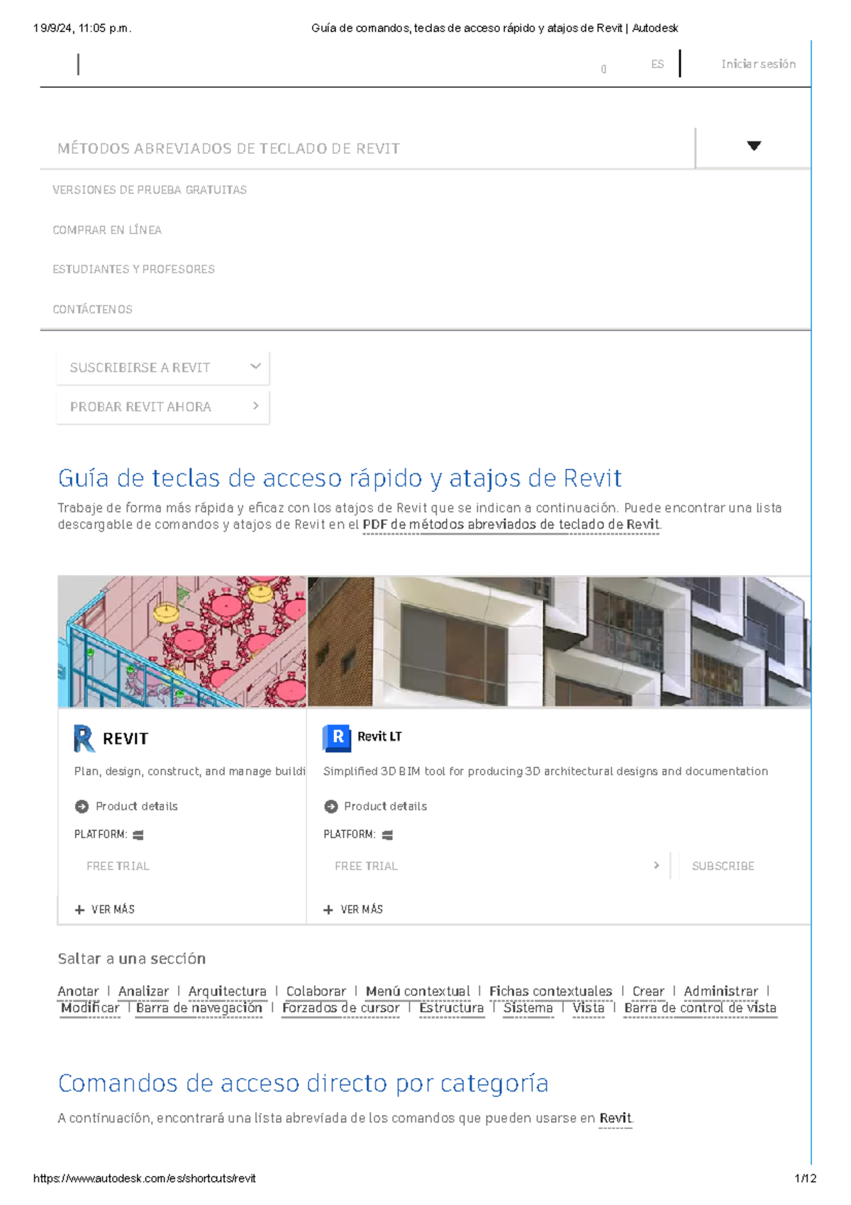 Guía de comandos, teclas de acceso rápido y atajos de Revit Autodesk ...