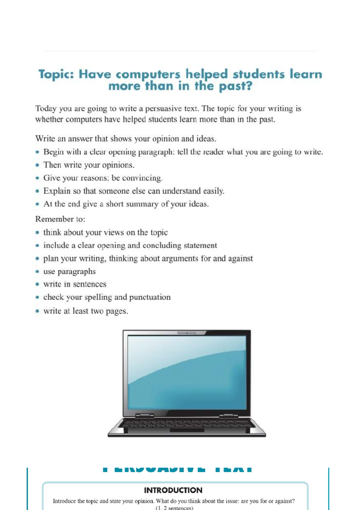 Persuasive Essay: The Impact of Computers on Student Learning (Eng Work ...