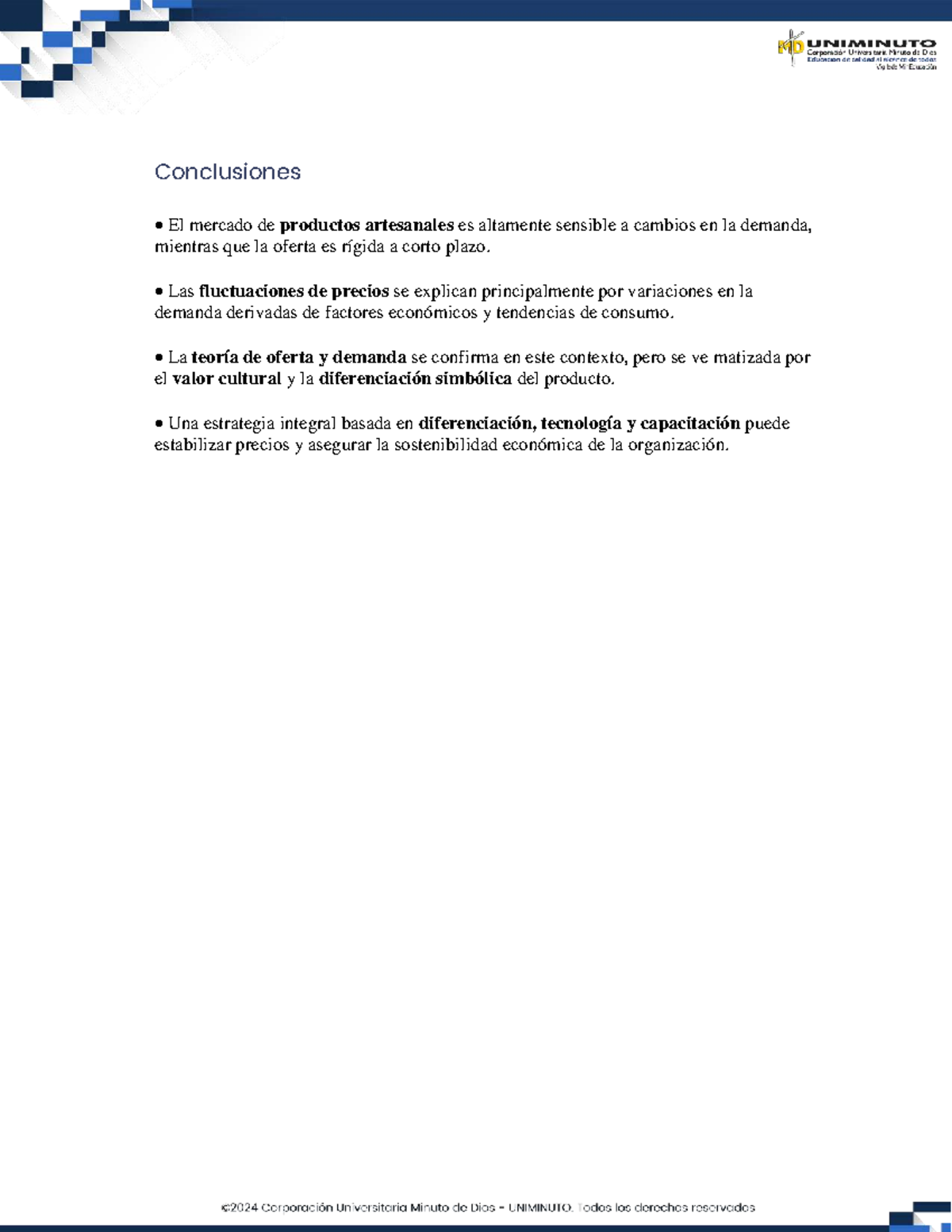 963 - 33333 - Conclusiones • El mercado de productos artesanales es ...