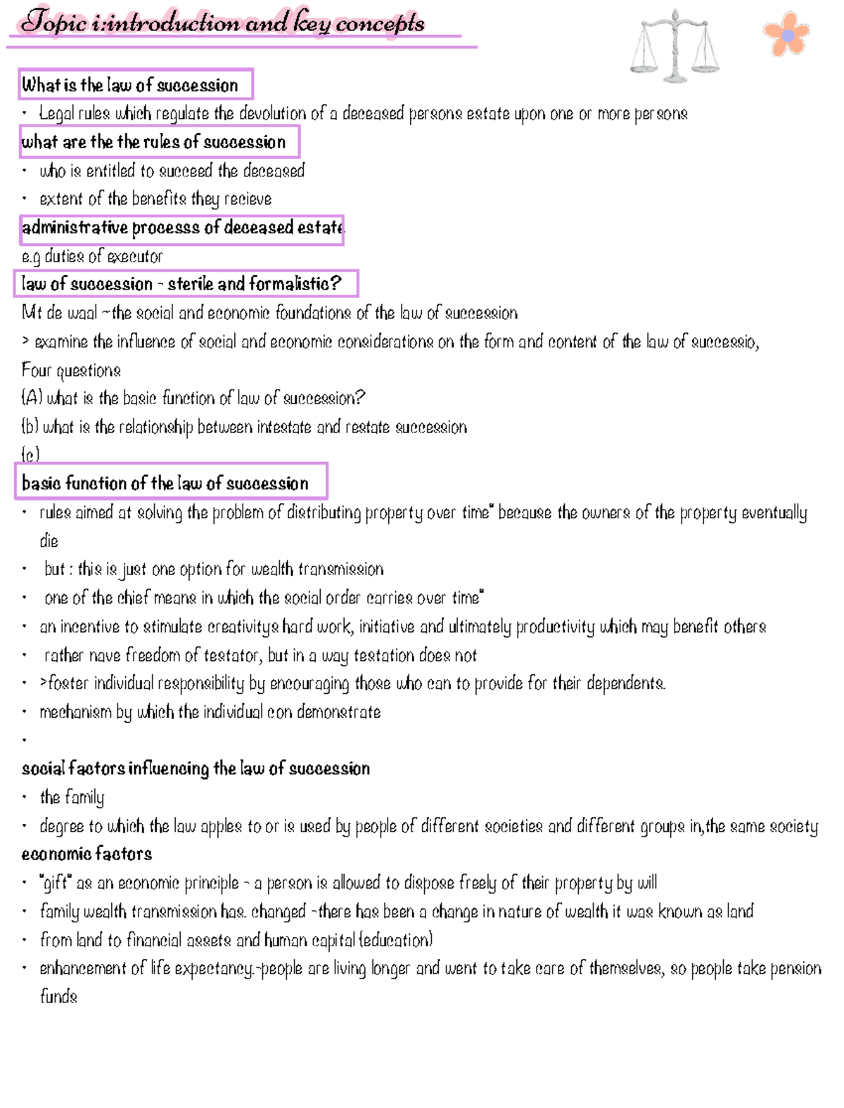 Law of Succession A2: Key Concepts and Intestate Succession Overview ...