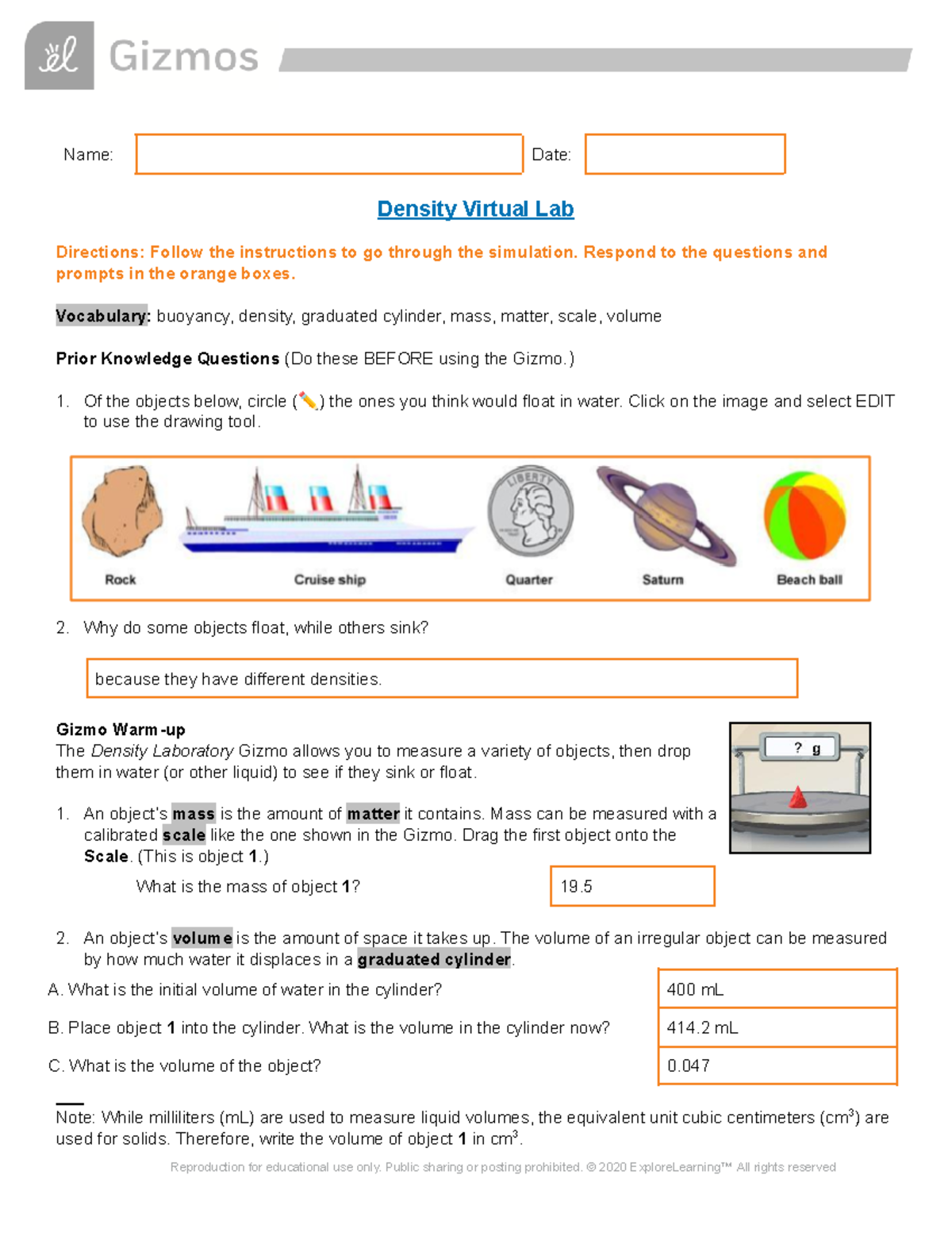 Density Virtual Lab: Exploring Mass, Volume, and Buoyancy Concepts ...