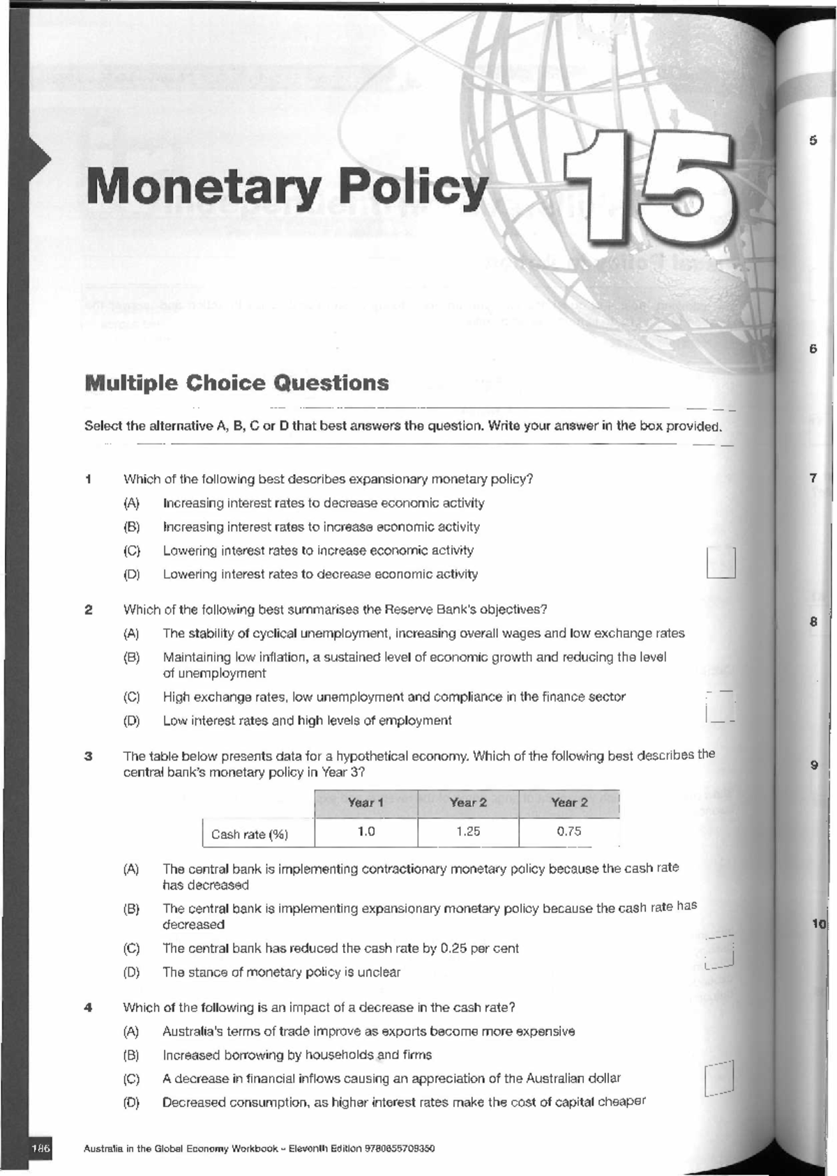 Ch 15: Monetary Policy - Multiple Choice Questions & Answers - Studocu