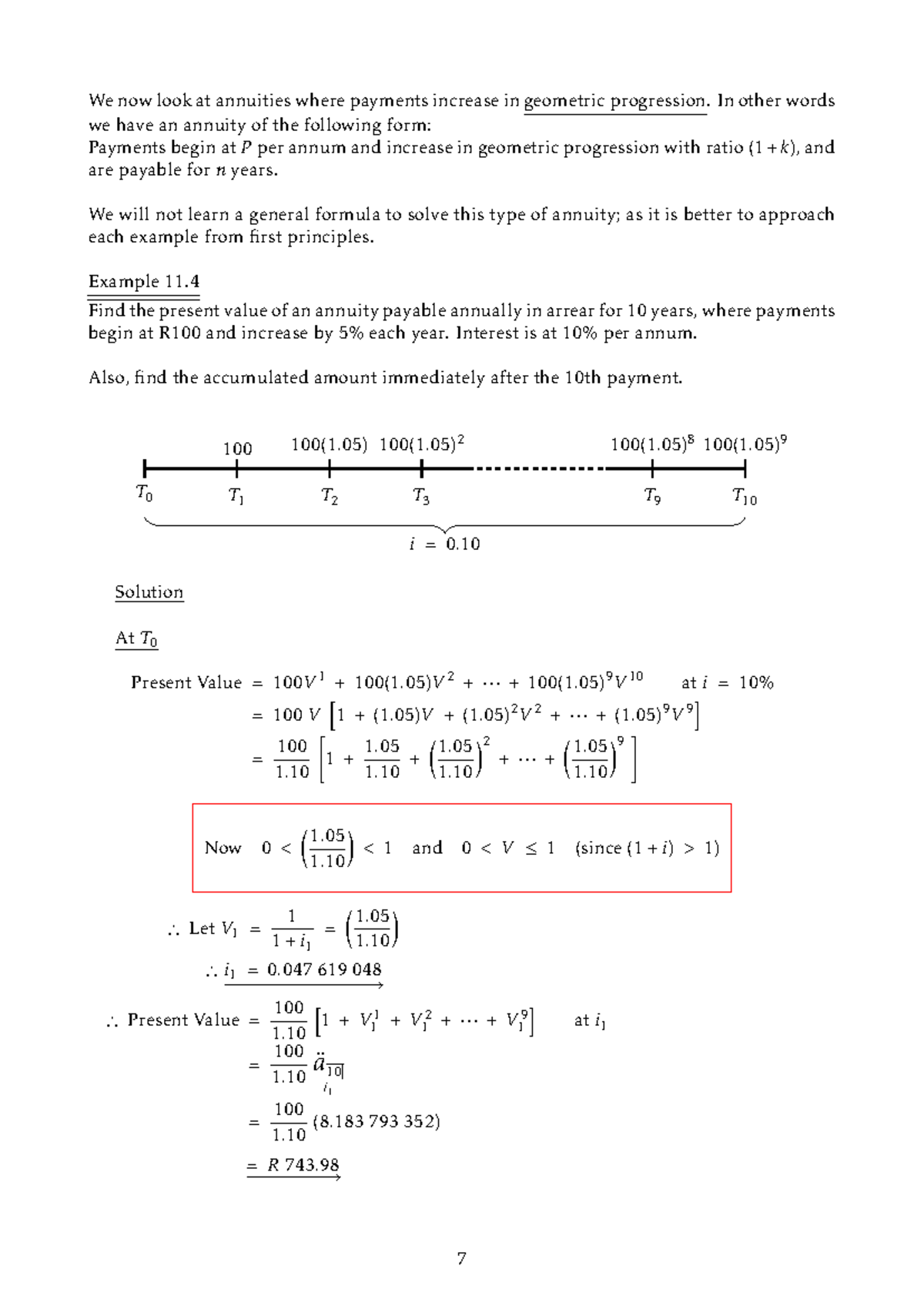 Geometric Progression Annuities: Section 11 Part 2 - Actuary Practice ...