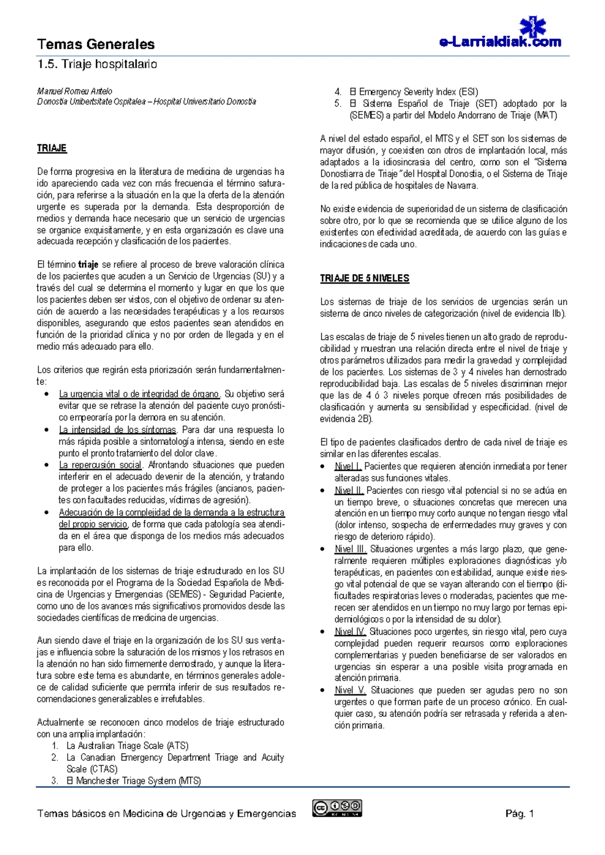 Protocolo de Triage Intrahospitalario: Guía Completa y Clasificación ...