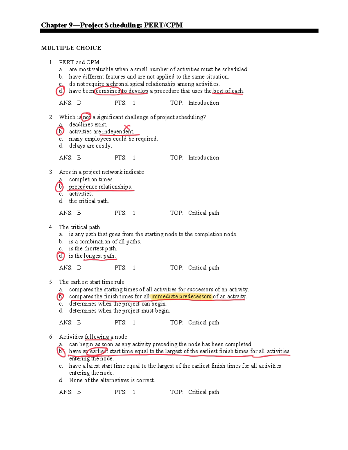 Chapter 9 - Project Scheduling Concepts and Techniques - Studocu