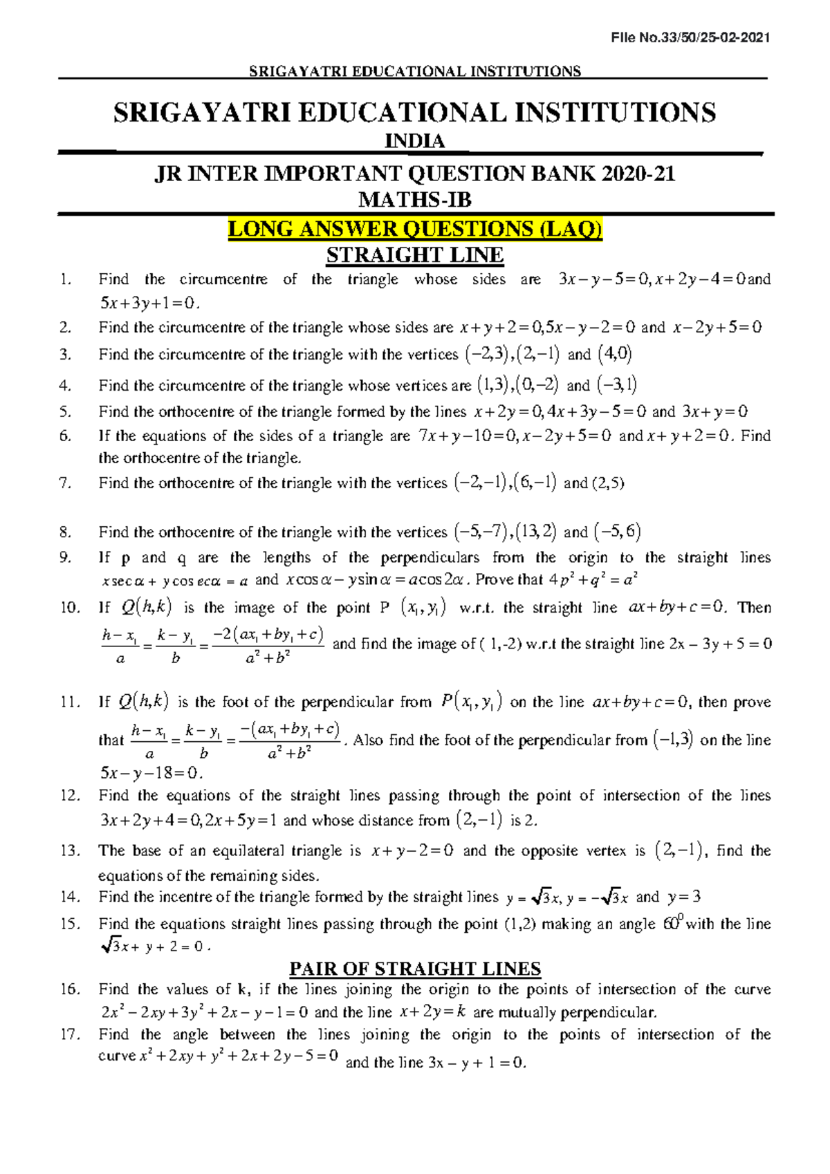 02. JR Maths-IB IMP QB - Maths 1b - SRIGAYATRI EDUCATIONAL INSTITUTIONS ...
