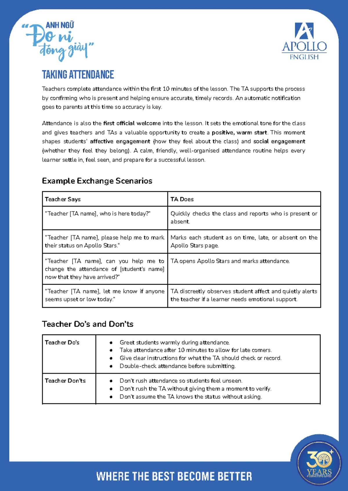 Taking Attendance Procedures and Best Practices - Studocu