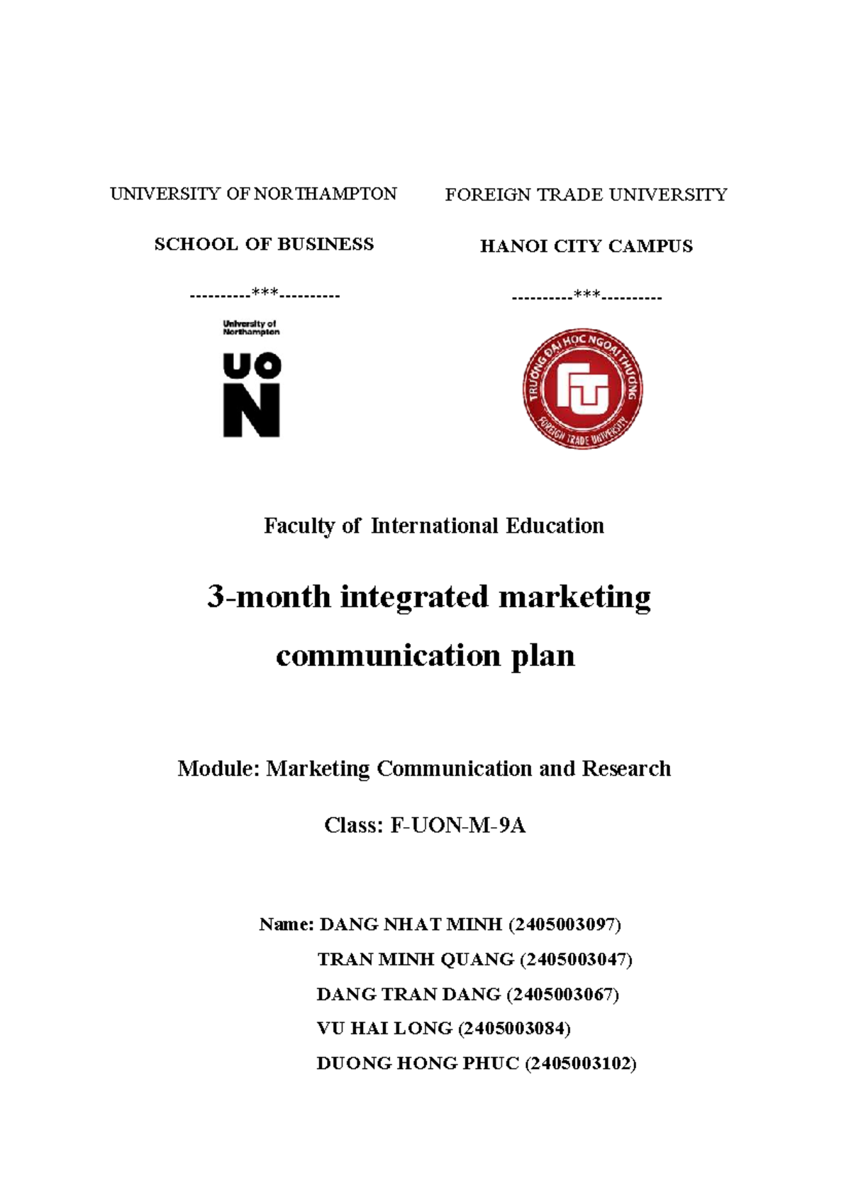 IMC Plan for Wonderfarm: Marketing Communication Strategy (MKT 2026 ...