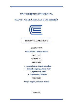 PA03 Gestión Logística - Producto Académico N.°03 - Tarea 3 Evaluación para el Consolidado 2 1 ...