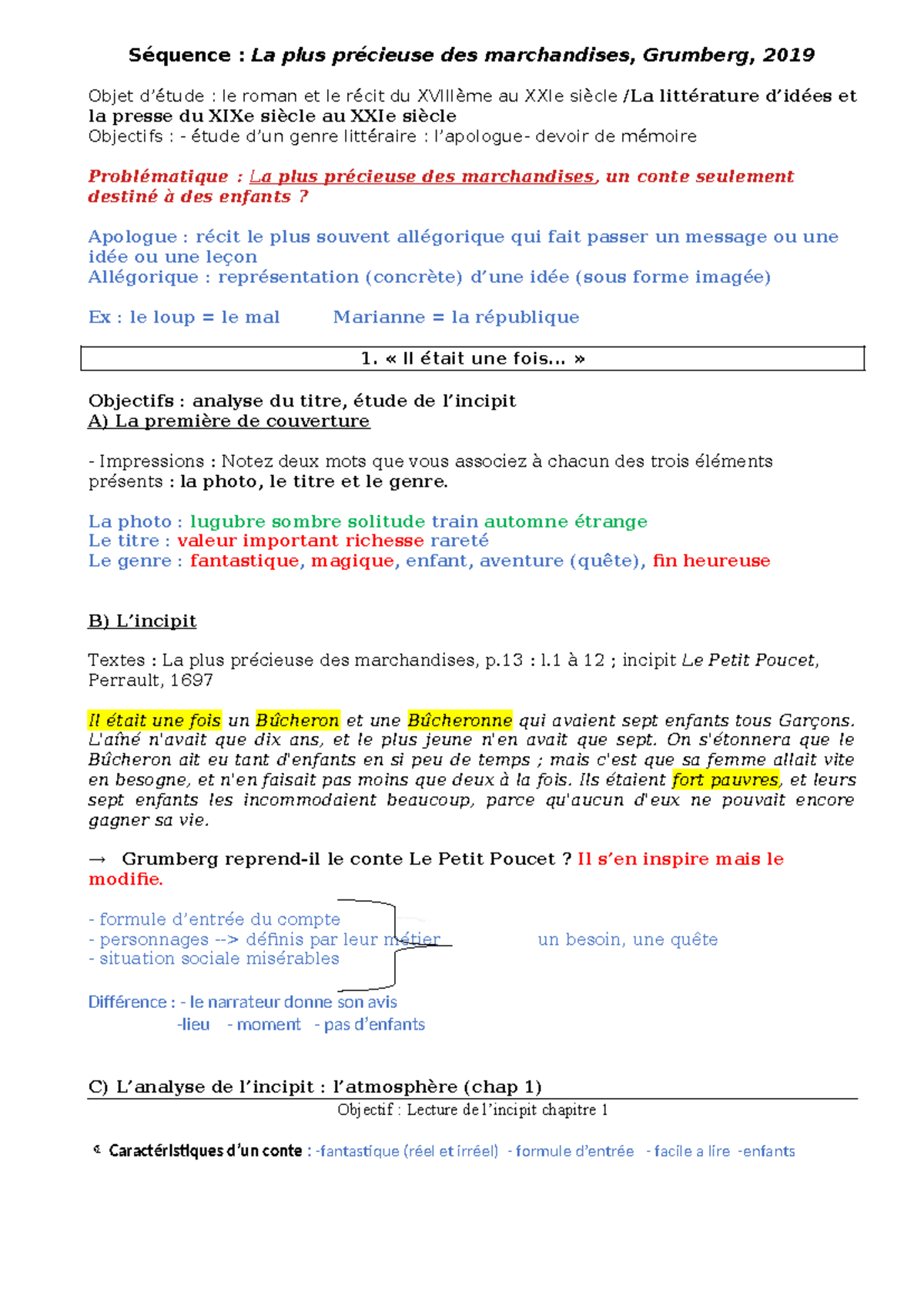 Analyse de "La plus précieuse des marchandises" - Grumberg, Étape 1 ...