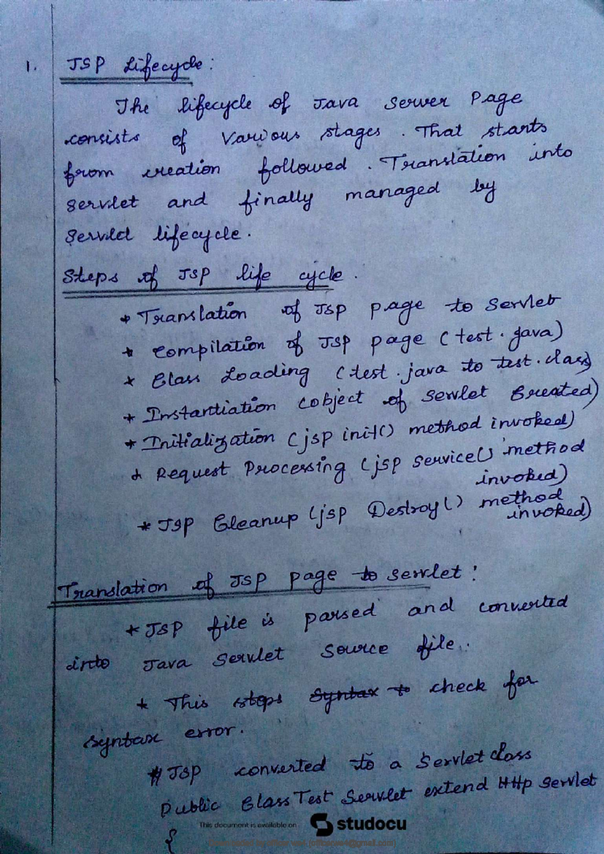 JSP Lifecycle: Stages and Processes in Java Server Pages - Studocu