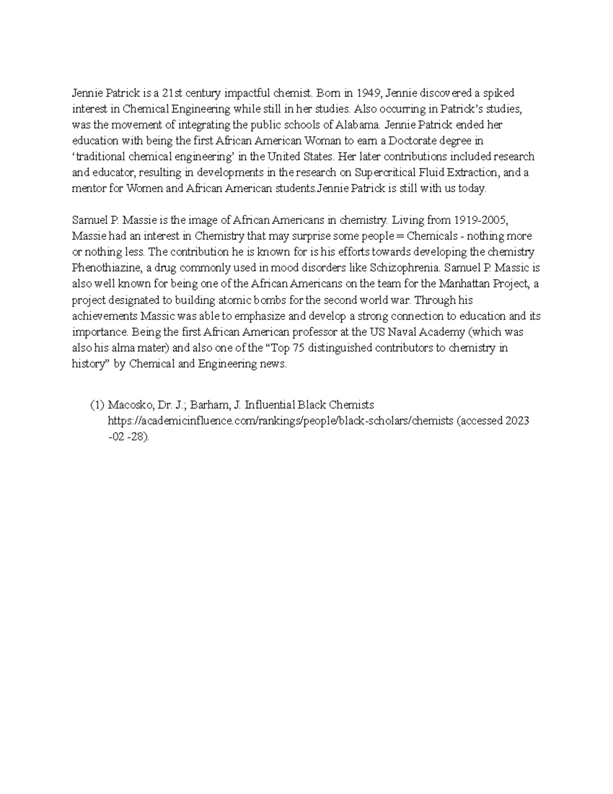 Chem EC - Black History Month: Influential Chemists Shared Insights ...