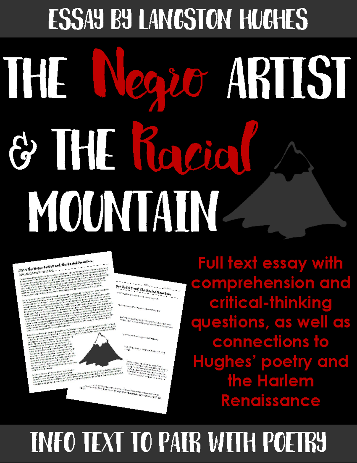Essay Notes: Langston Hughes' "The Negro Artist and the Racial Mountain ...
