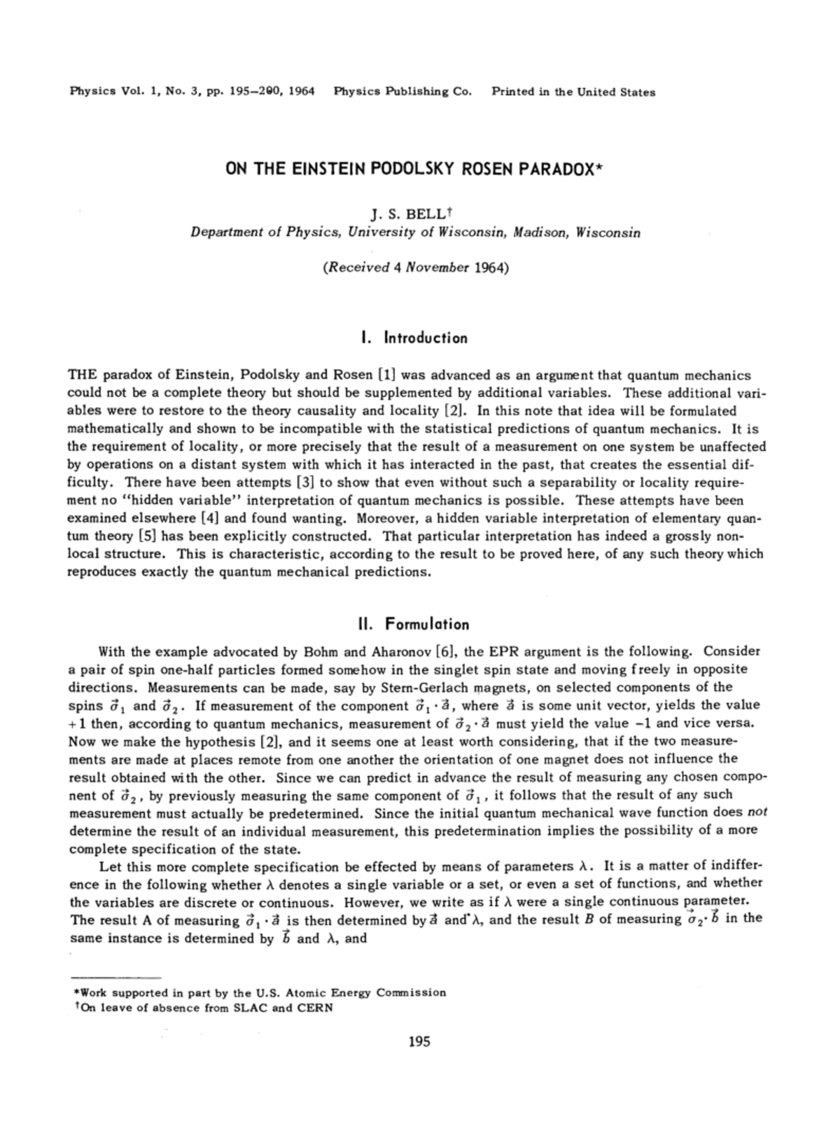 EPR Paradox Analysis: A Study on Quantum Mechanics (PHYS 101) - Studocu