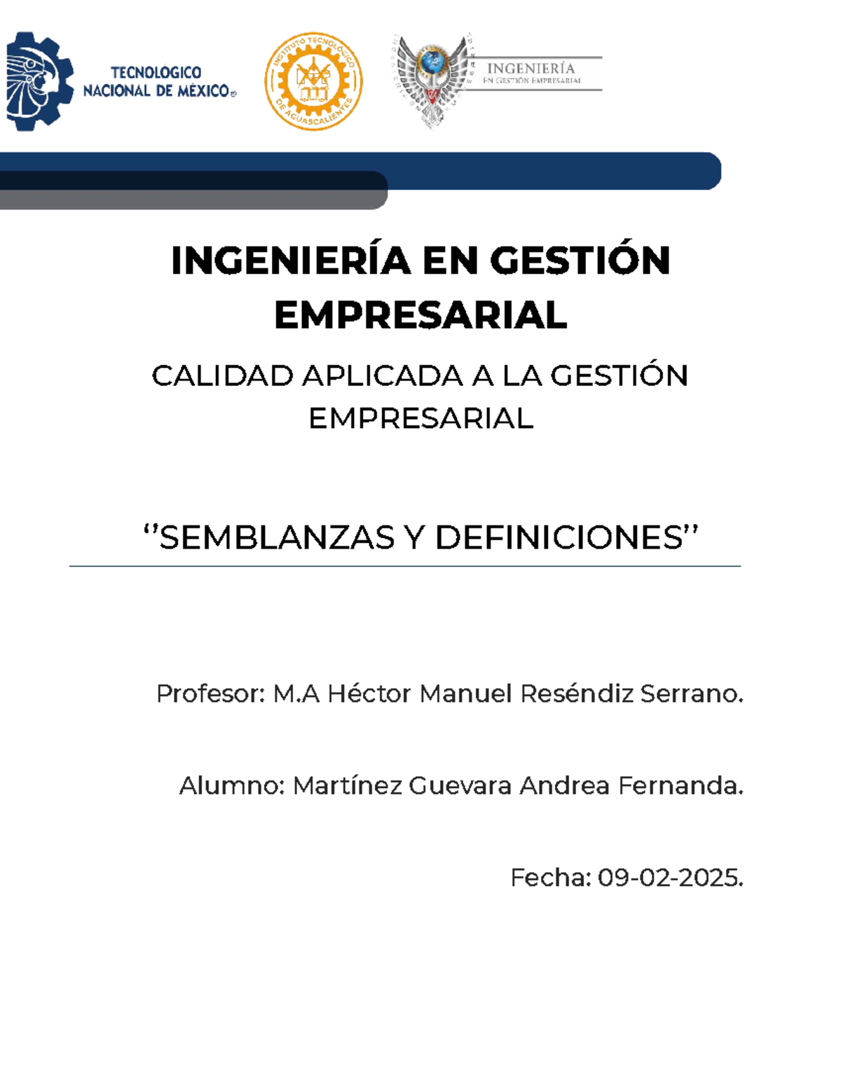 T1A1 Martínez G AF - Gurús de la Calidad en Gestión Empresarial - Studocu