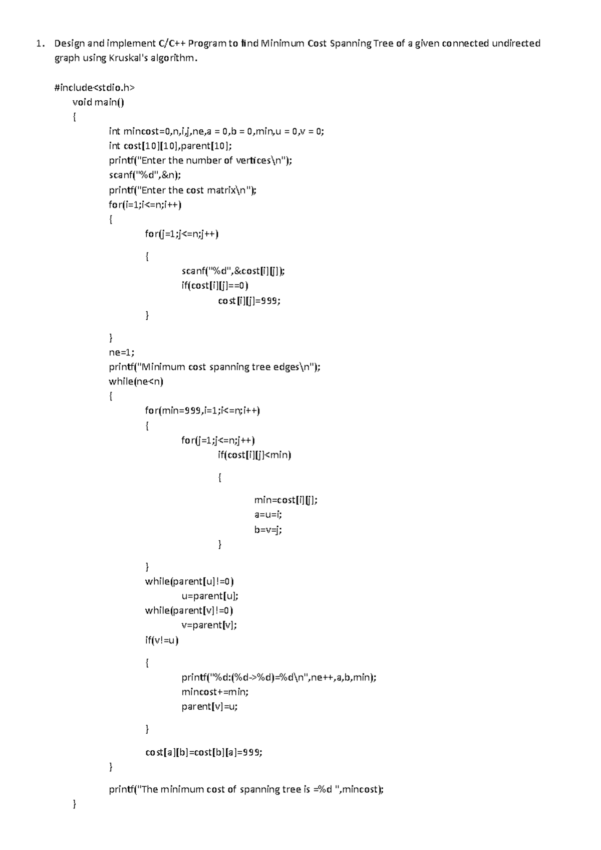 ADALabmanual - Ada Lab Manual Sem 4: Algorithms & Implementations - Studocu