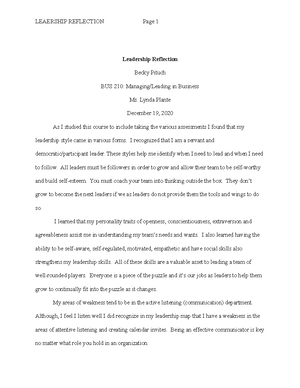 BUS 210 - Module 6 Assignment - Module 6 Assignment Holly Sagers ...