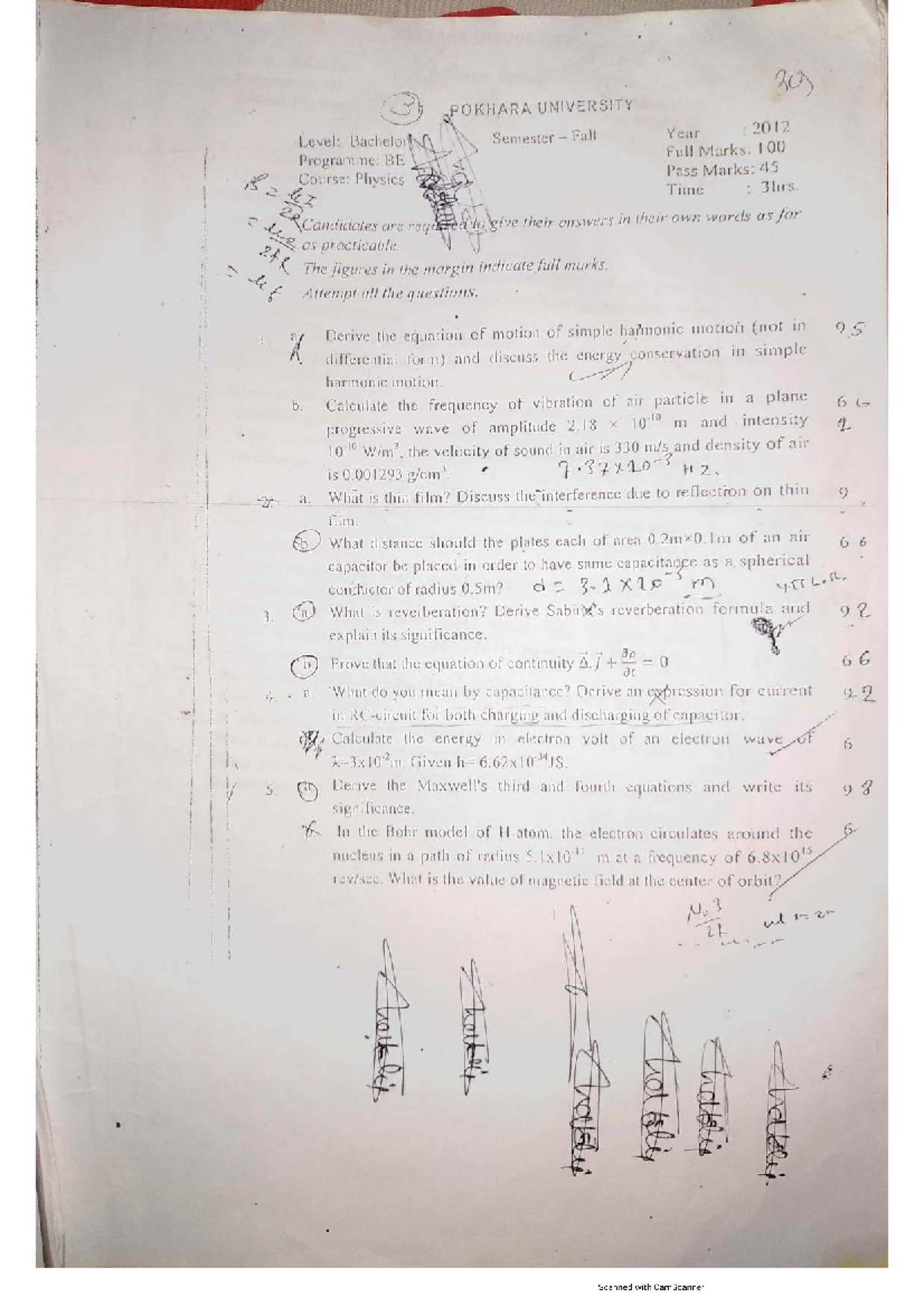 **Title: BE Physics Fall Year 2: Old Exam Questions and Solutions ...