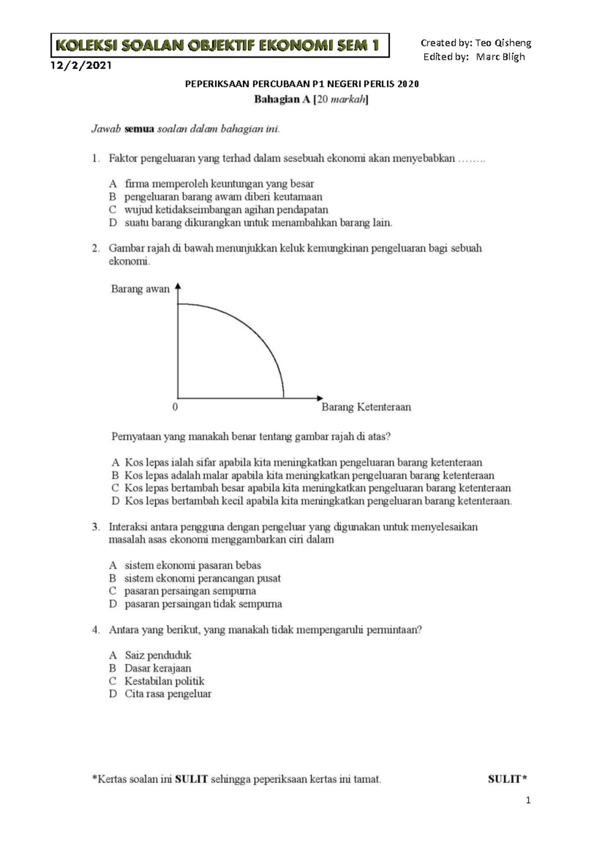 NOTA Ekonomi Semester 1 - EKONOMI STPM SEMESTER 1 944/ PUBLISHER ...