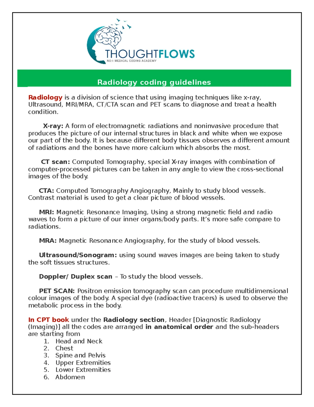 Chatper 17 CPT Radiology Coding Practice - Chapter 17: CPT Radiology ...