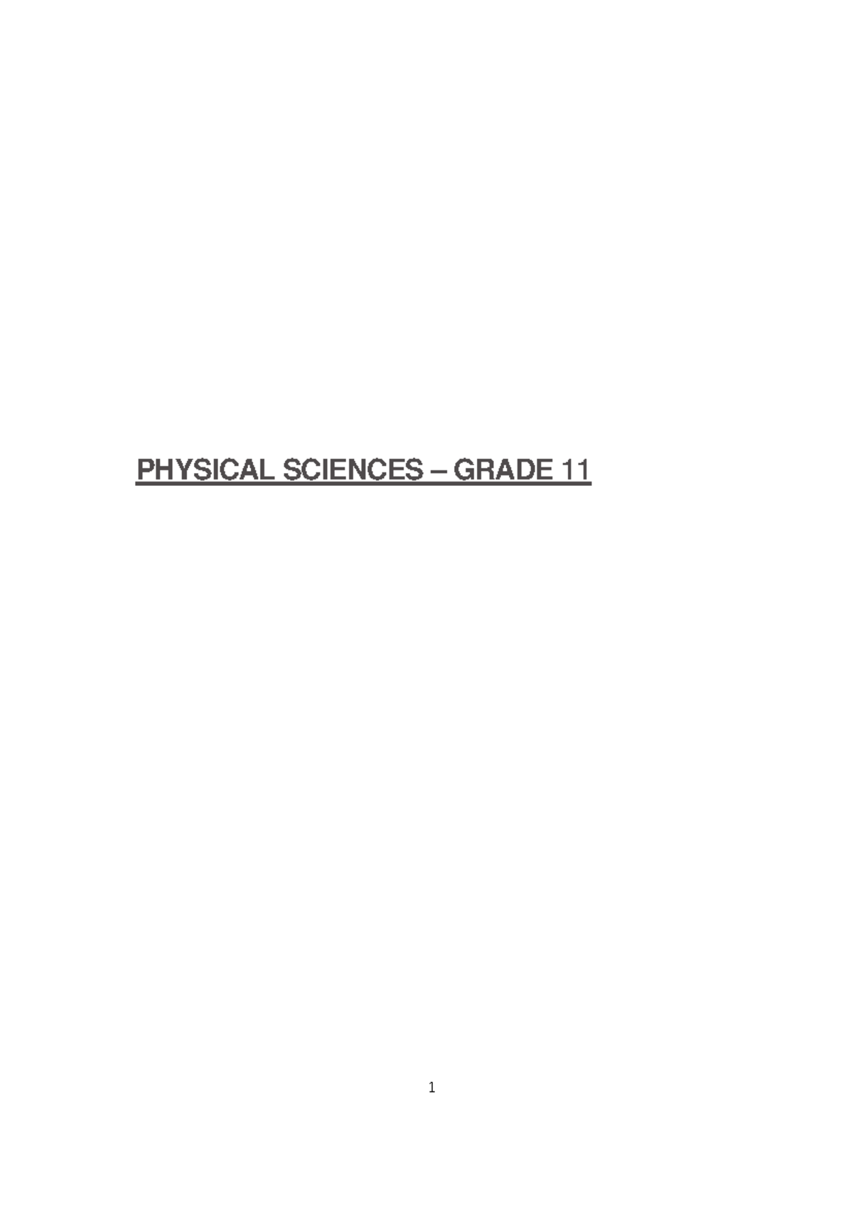 Grade 11 Physical Sciences - Forces and Motion Notes - Studocu