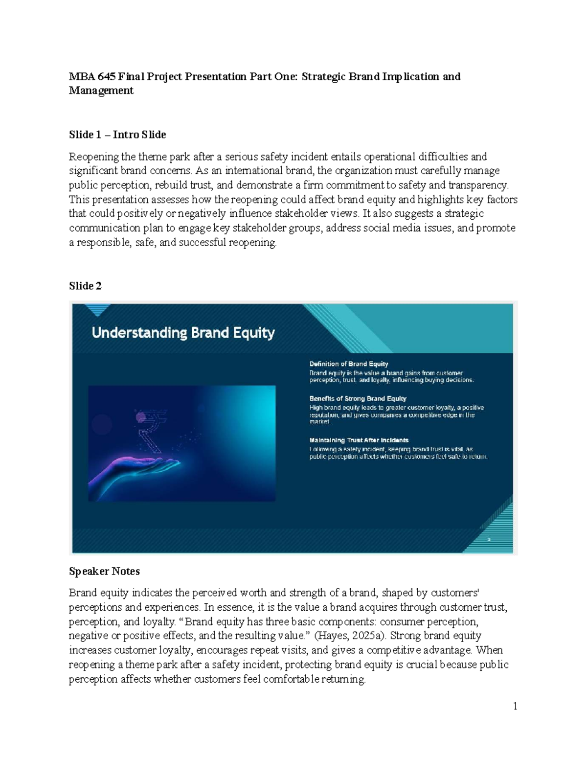 MBA 645 Final Project Presentation: Strategic Brand Management Insights ...