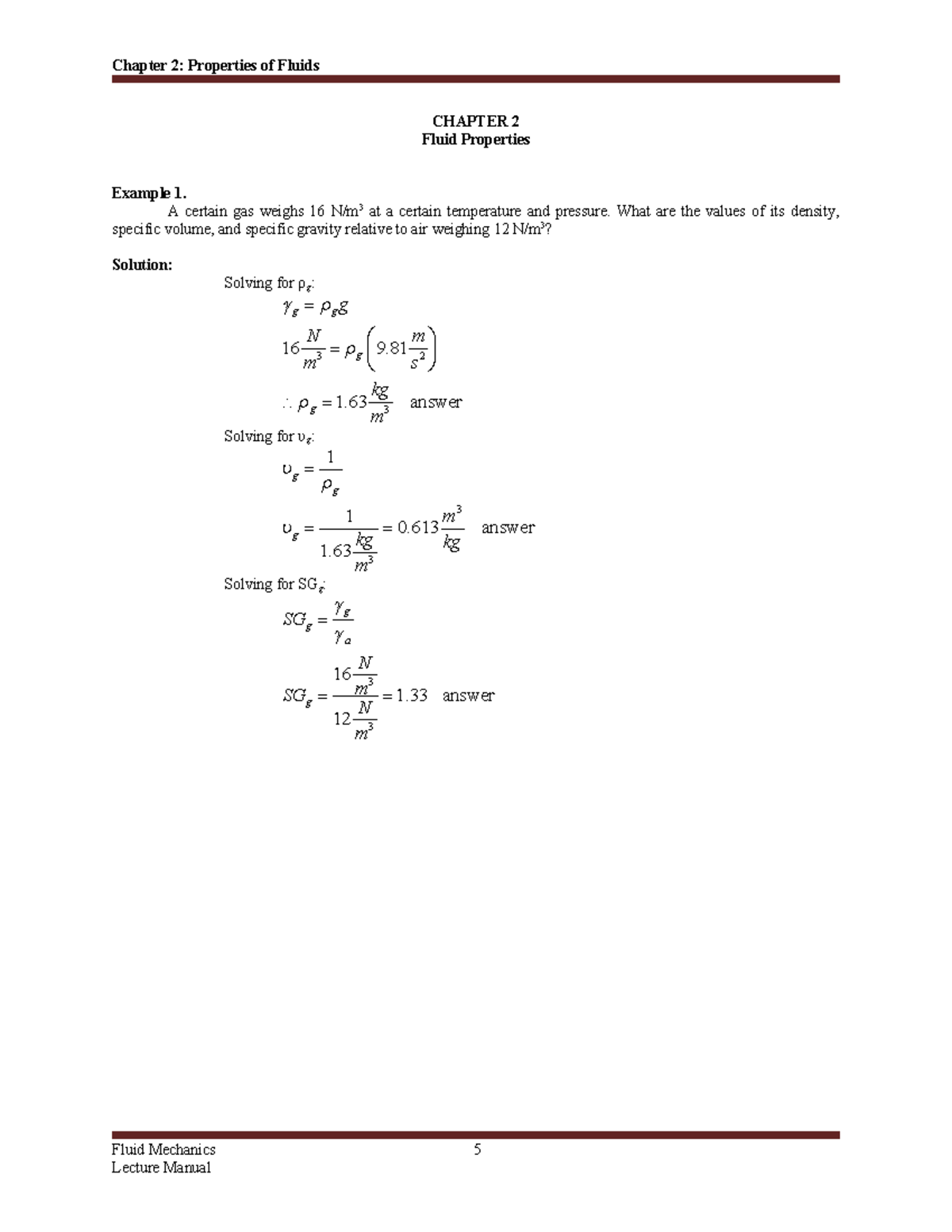 Fluid Mechanics Chapter 2 Notes: Density, Buoyancy, and Viscosity - Studocu