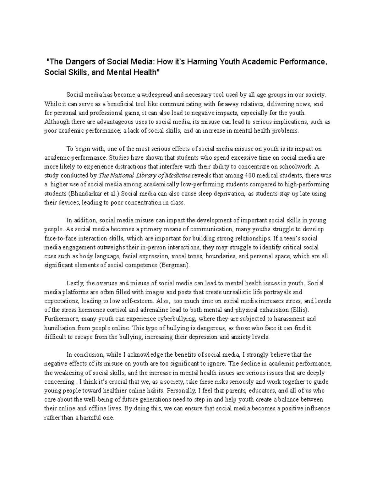 The Dangers of Social Media: Impacts on Youth Performance & Health ...