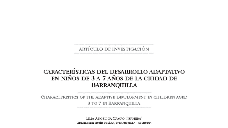 ART 4923997: Características del Desarrollo Adaptativo en Niños de 3 a ...