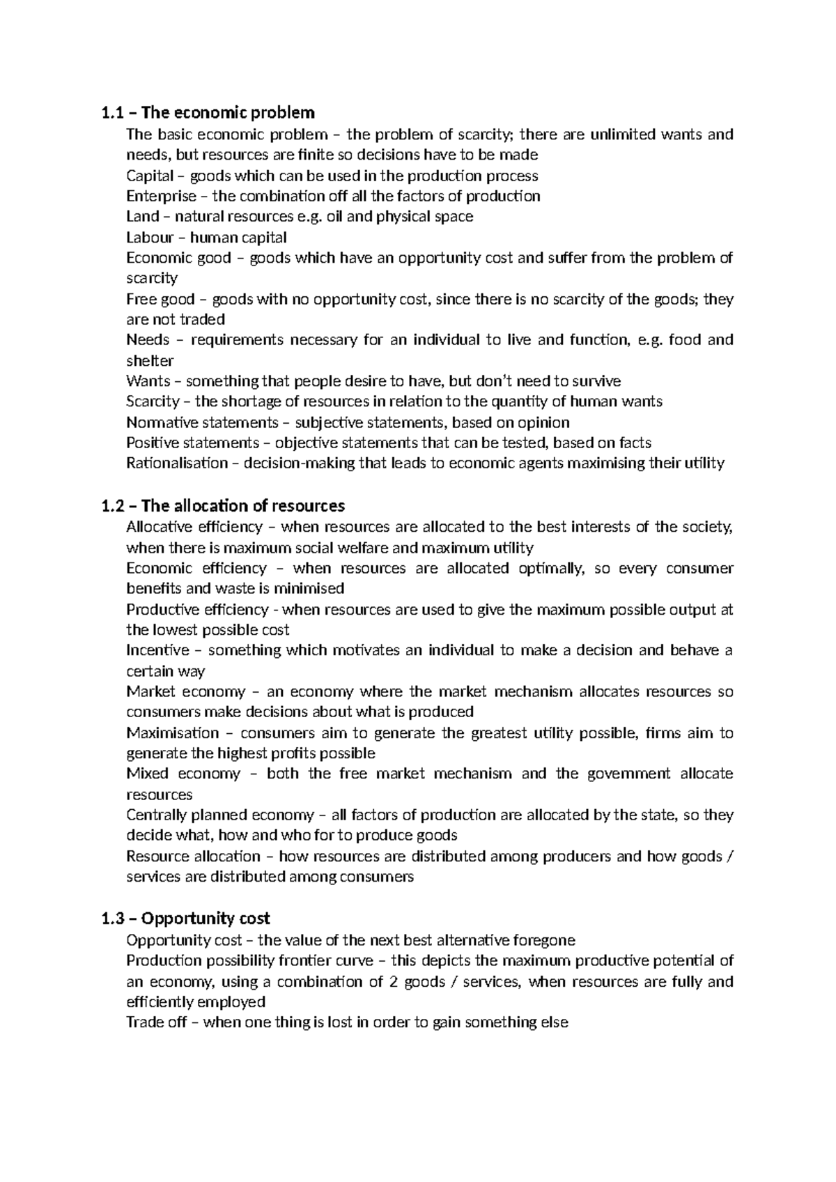 Microeconomics Revision Booklet: Key Concepts & Theories - Studocu